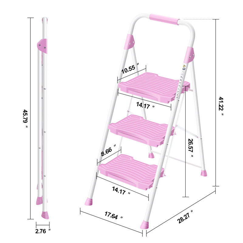 WFX Utility™ 3 - Step Ladder Metal Folding Step Stool,Ladder & Reviews ...