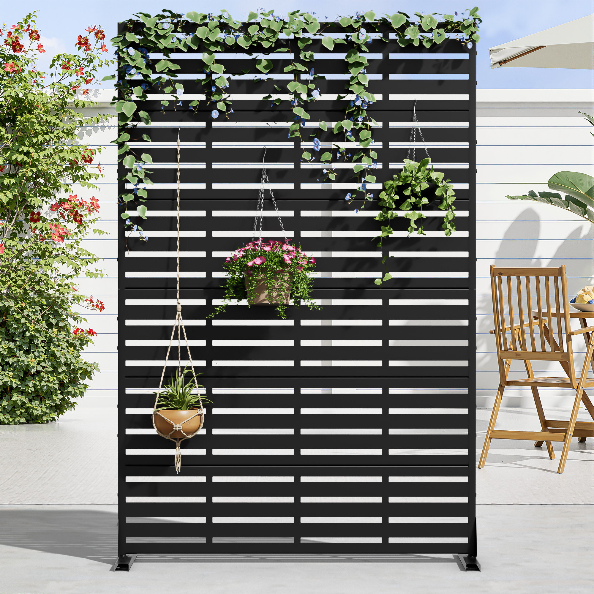 Dovelina Metal Outdoor Garden Privacy Screen Fence Panel - Wayfair Canada