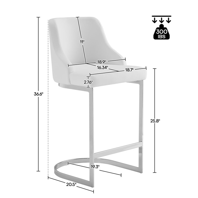 Orren Ellis Upholstered Bar Stool 25.8'' Counter Stool & Reviews | Wayfair