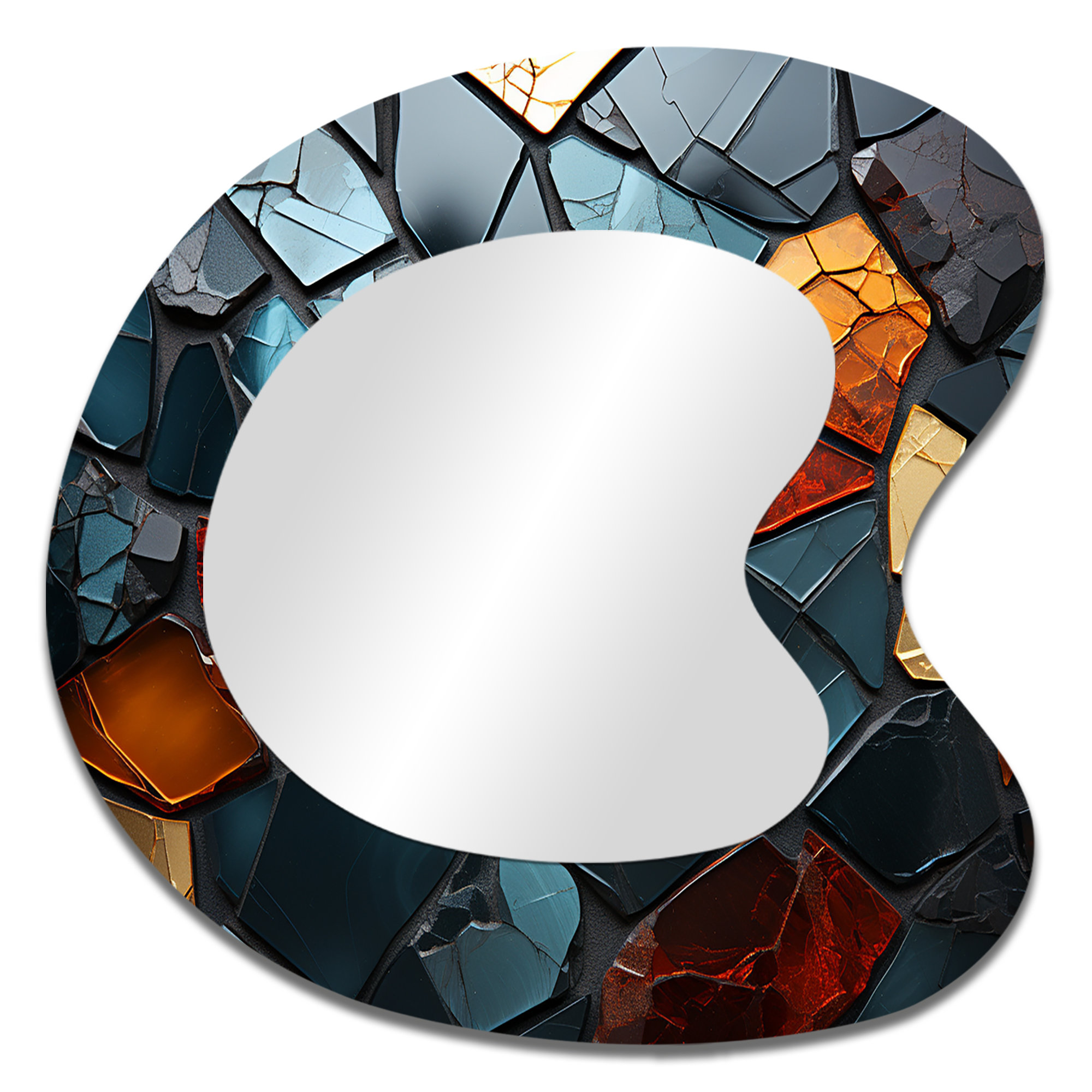 Ivy Bronx Cubic Mosaic Marble Tiles V - Abstract Marble Asymmetrical ...