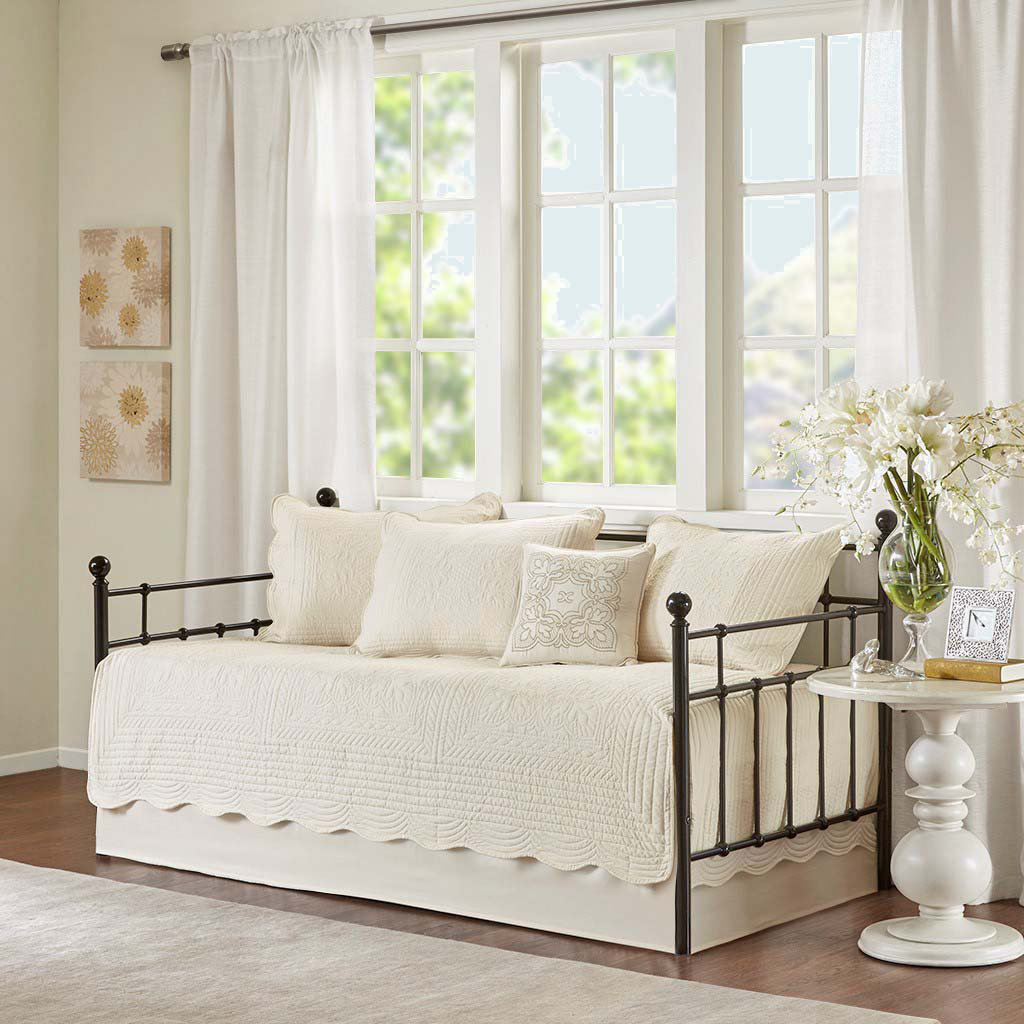 YD Teck 6 Piece Reversible Scalloped Edge Daybed Cover Set Daybed ...