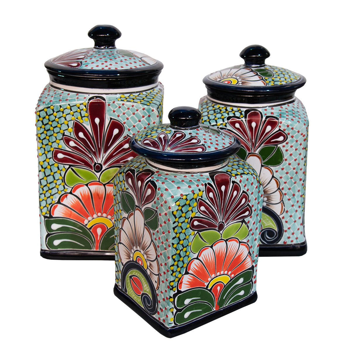 Bungalow Rose Canisters Set Of 3 - Green | Wayfair