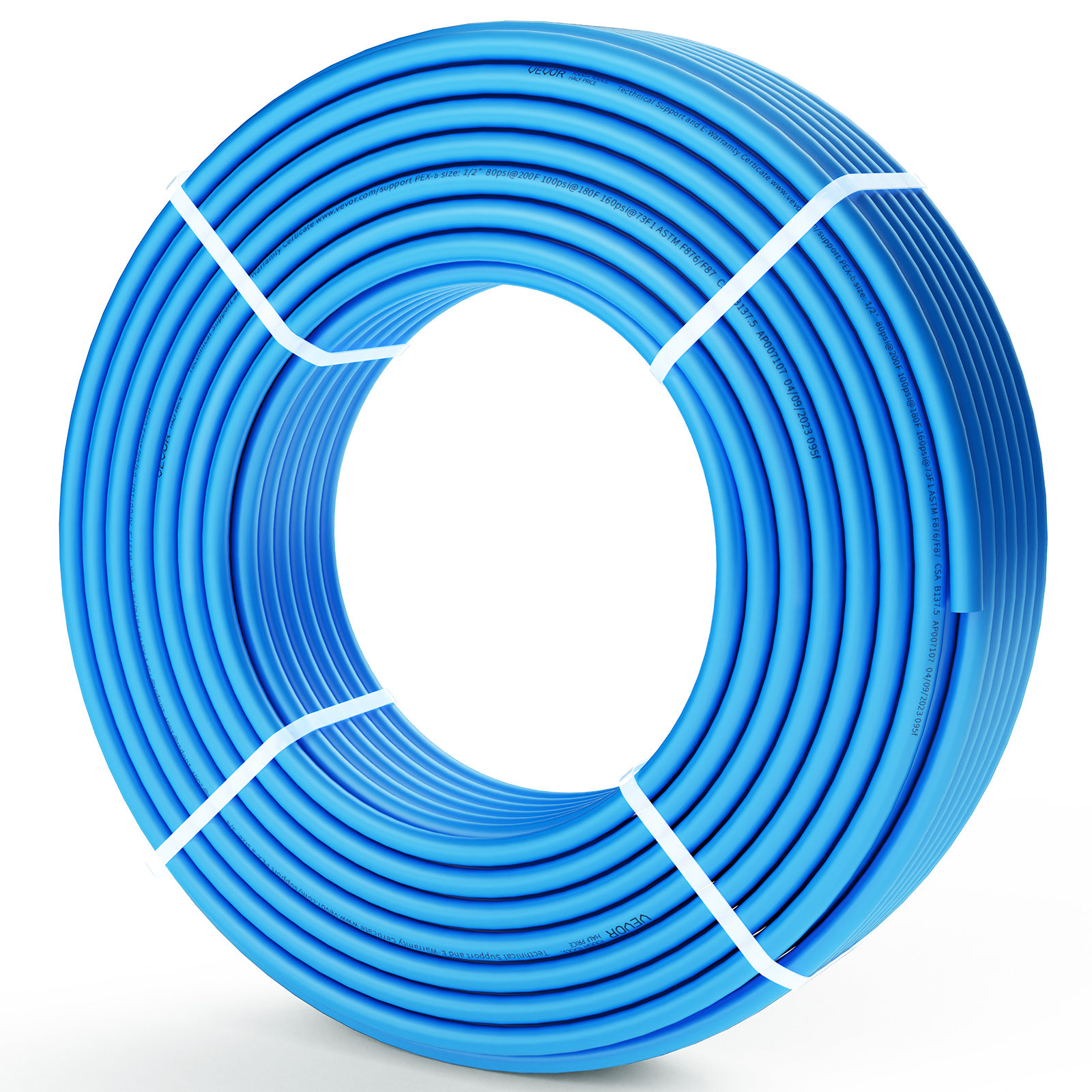 VEVOR 1/2” x 300ft Blue PEX-B Tubing/Pipe for Potable Water with Pipe ...