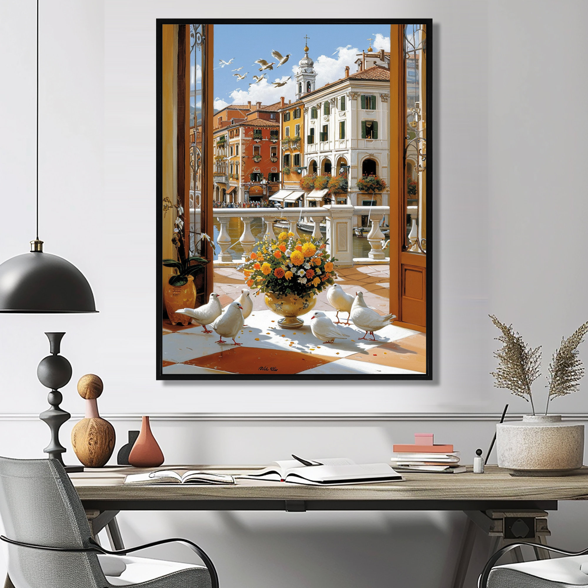 Winston Porter Window View On San Marco White Pigeons Summer - Venice ...