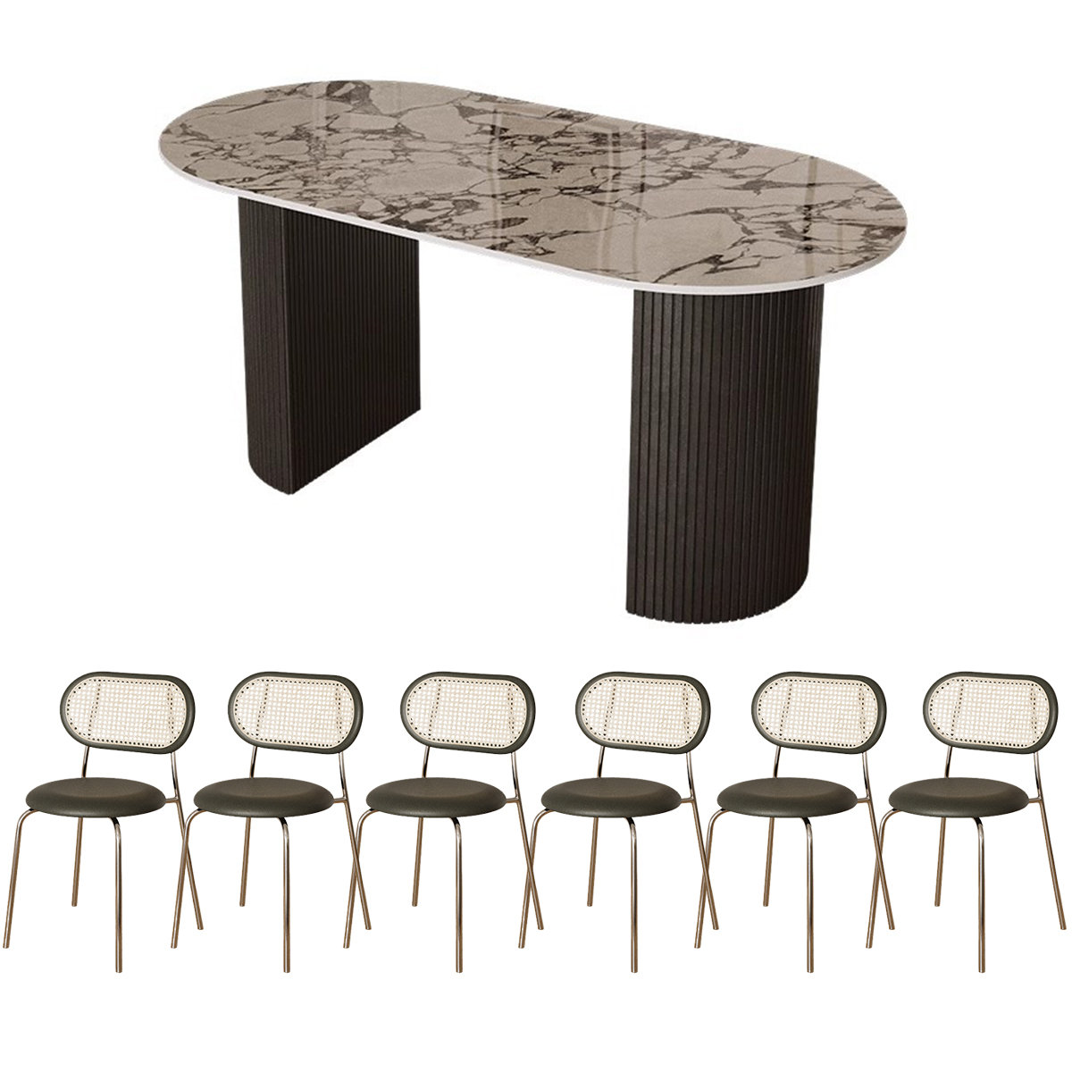 MRzenghong Durable Rock Panel Dining Table with Roman Legs - Wayfair Canada