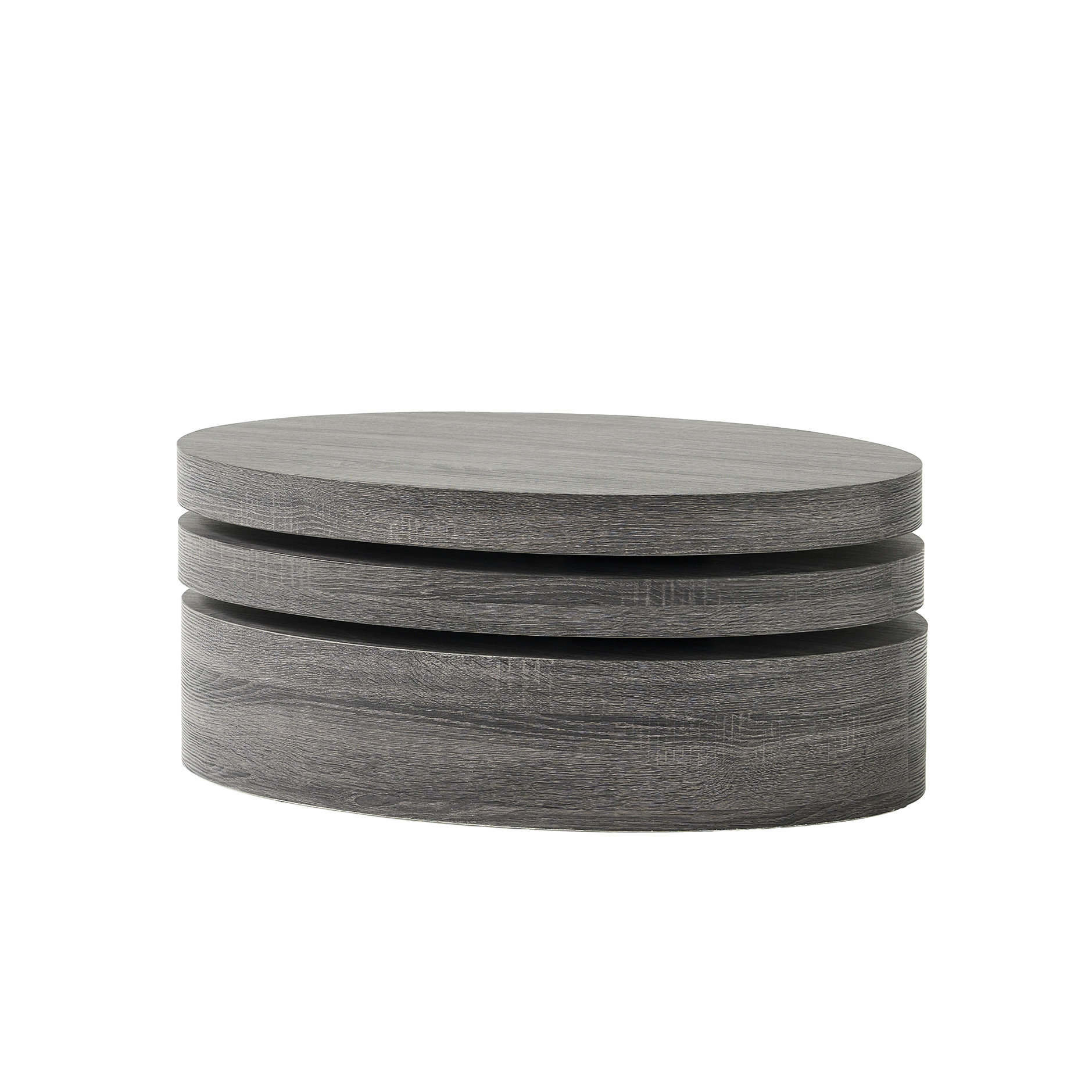 Ivy Bronx Oval Rotating Coffee Table With Layers And Contemporary Look ...
