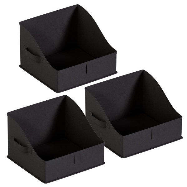 Ebern Designs 3 Pack Collapsible Trapezoid Storage Bins Box - Set of 3 ...