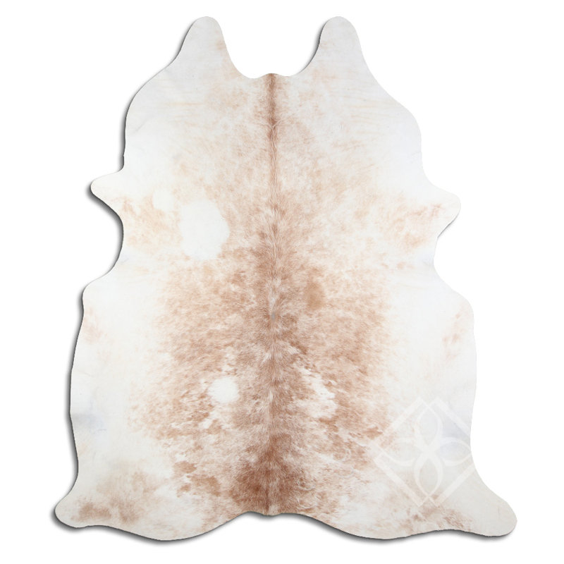 Loon Peak® Natural Hair Handmade Cowhide Light Beige Area Rug | Wayfair