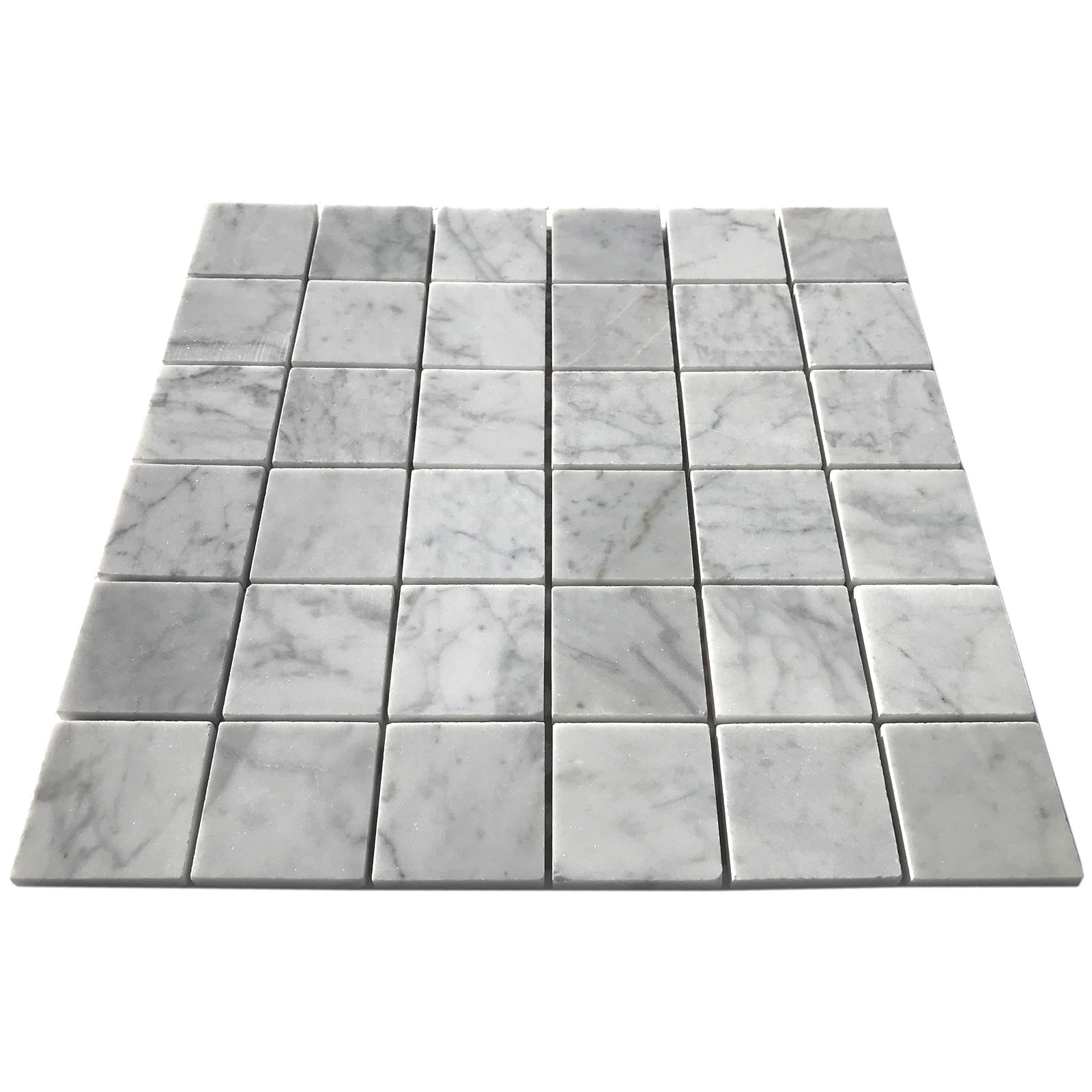 Parvatile Carrara 2" x 2" Marble Grid Mosaic Wall & Floor Tile | Wayfair