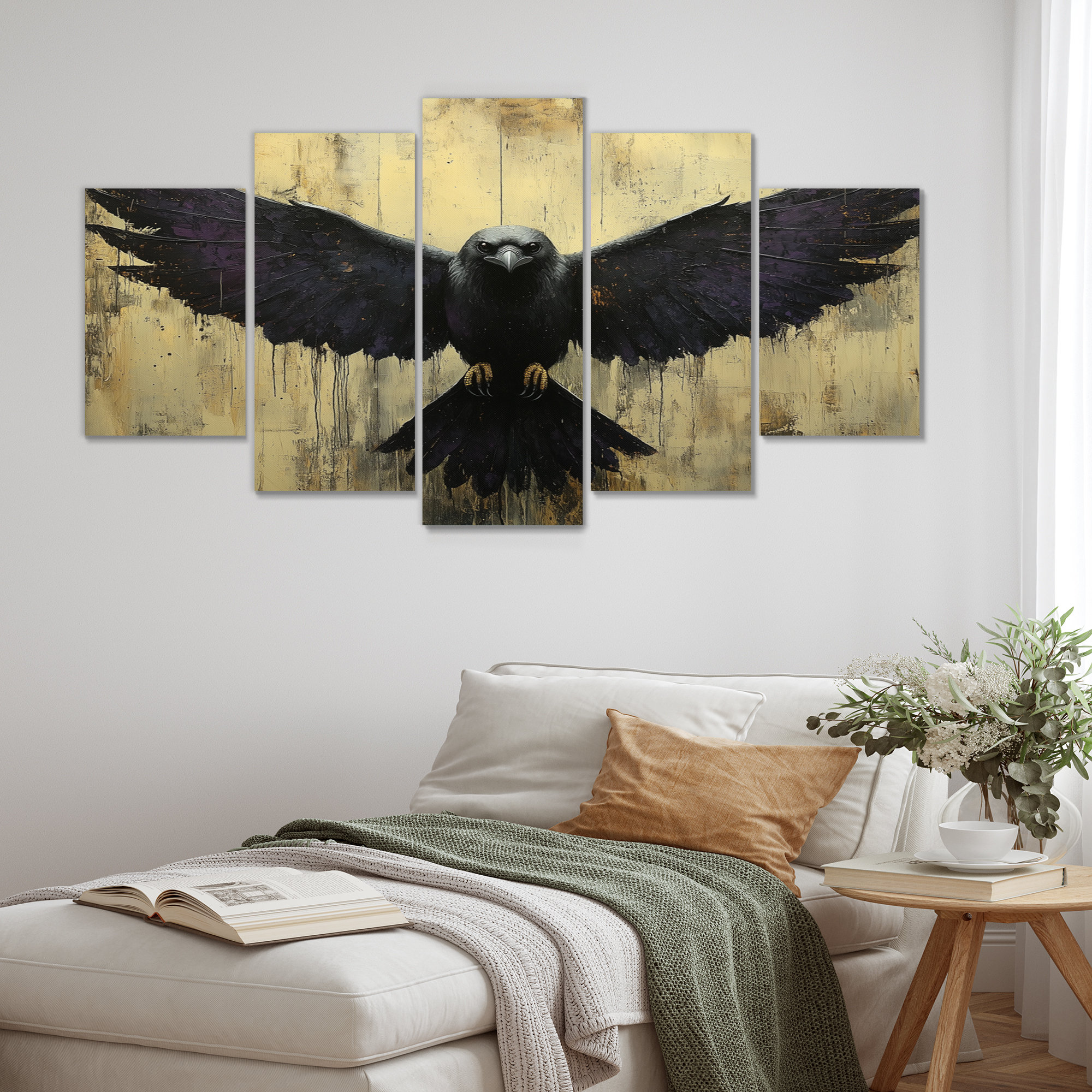 Latitude Run® Black Native Ravens Wings - Native American Art Totem ...