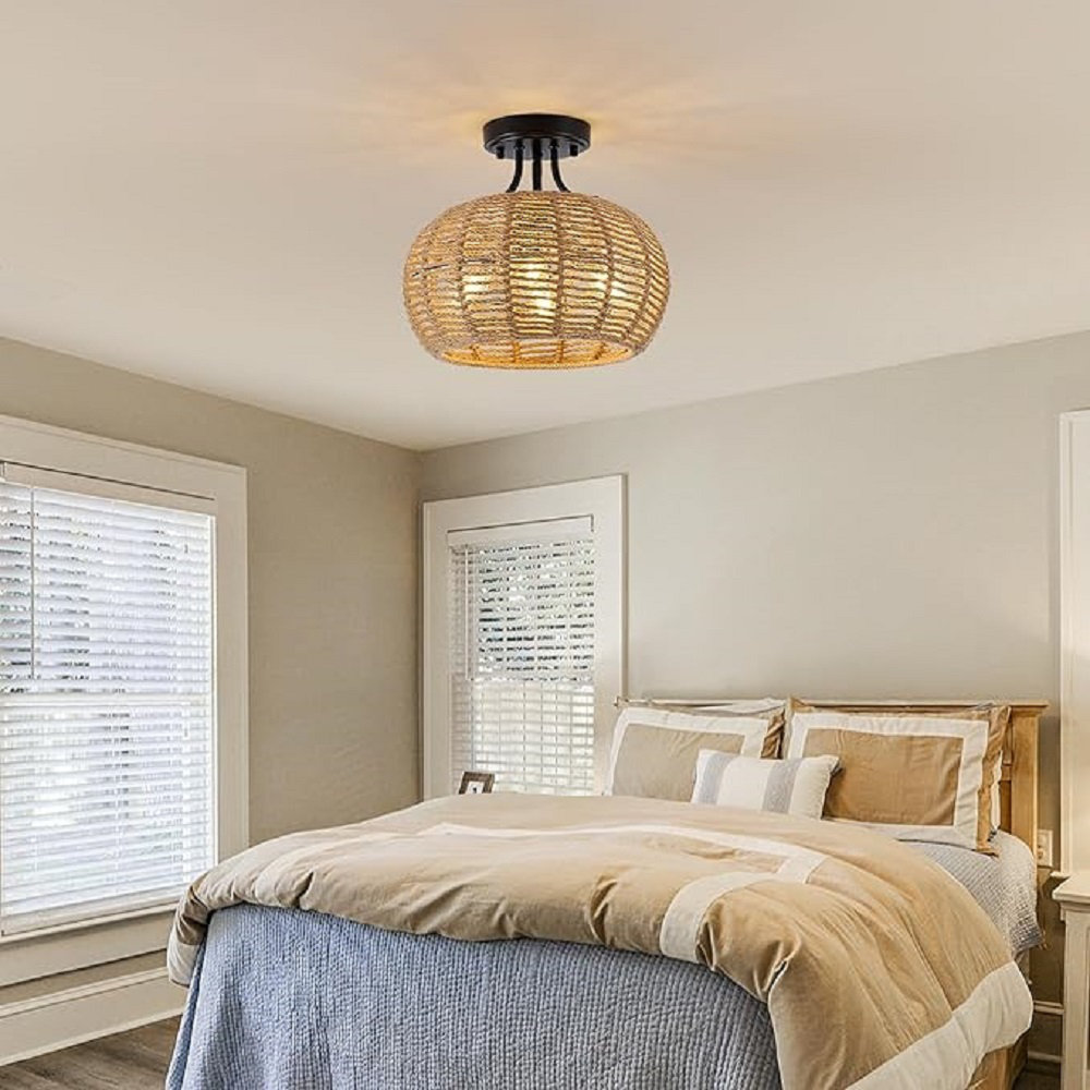 Bay Isle Home™ Light Fixtures Ceiling Mount, 4-Light Farmhouse Hemp ...