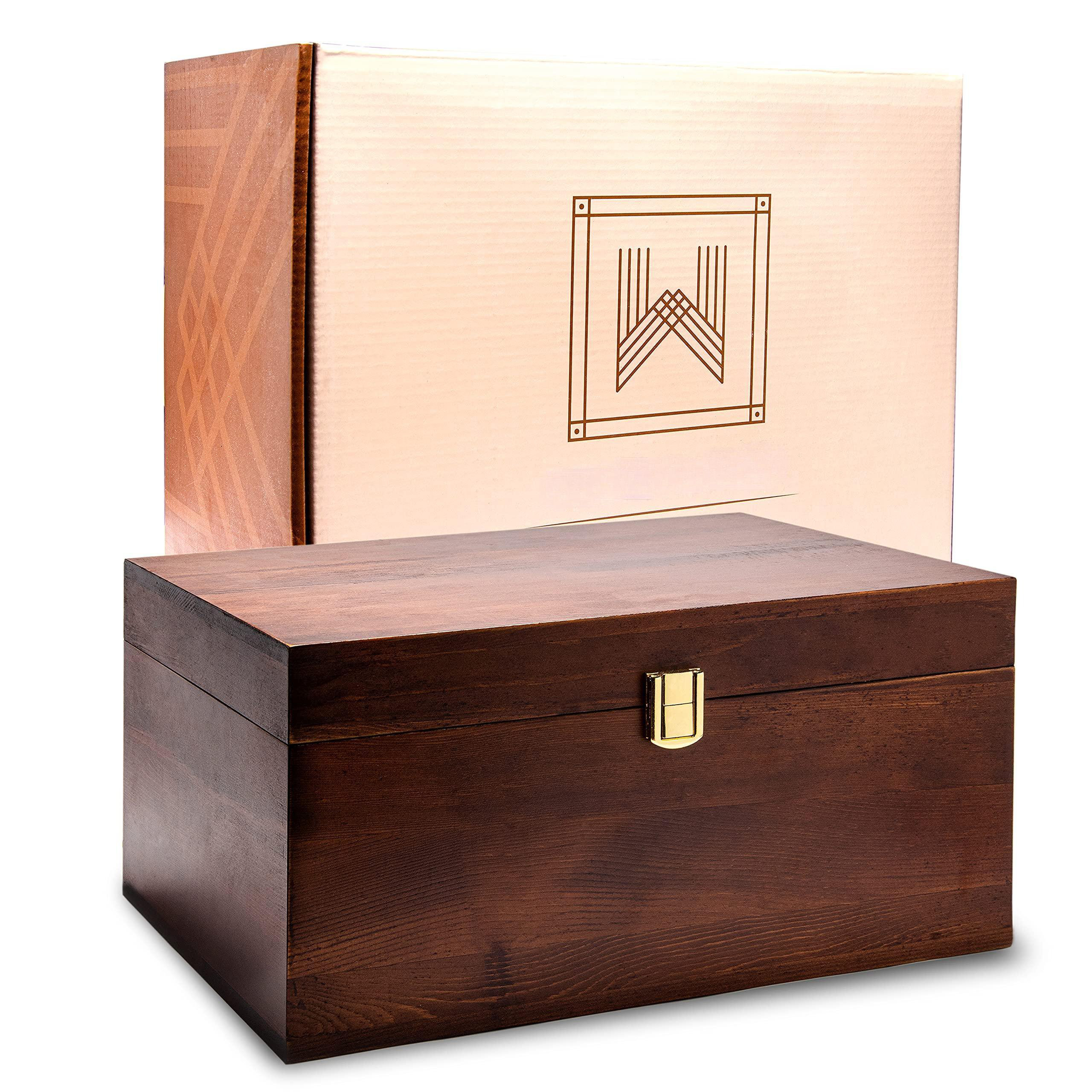 Hokku Designs Wooden Gift Boxes - Large Memory Box For Keepsakes ...