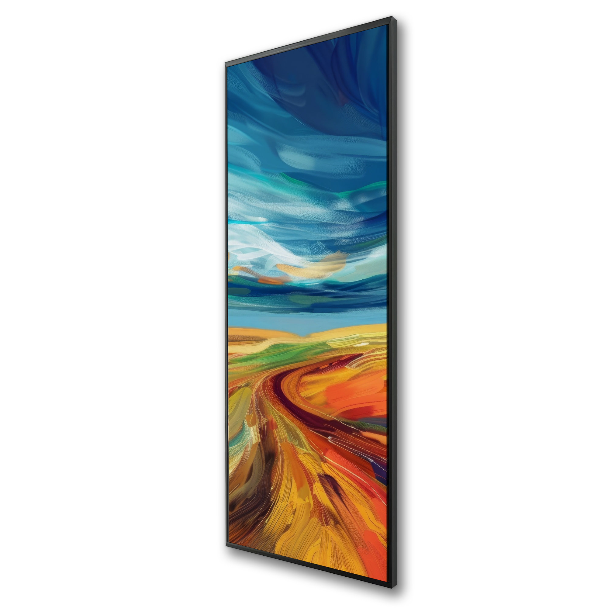 Latitude Run® Land flow Framed canvas | Wayfair
