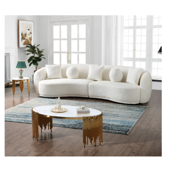 Infinity Furniture Import Modern Luxury White Curved Sofa | Perigold