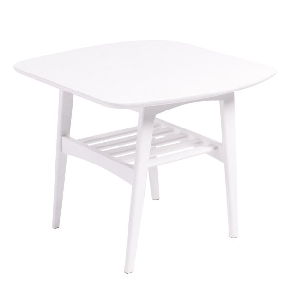 Corrigan Studio® Contemporary Craftsman White Wooden Square Side Table ...