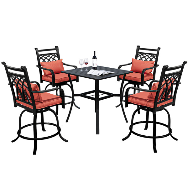 Lark Manor Square 4 - Person 32.7'' L Outdoor Dining Set with 29"W ...