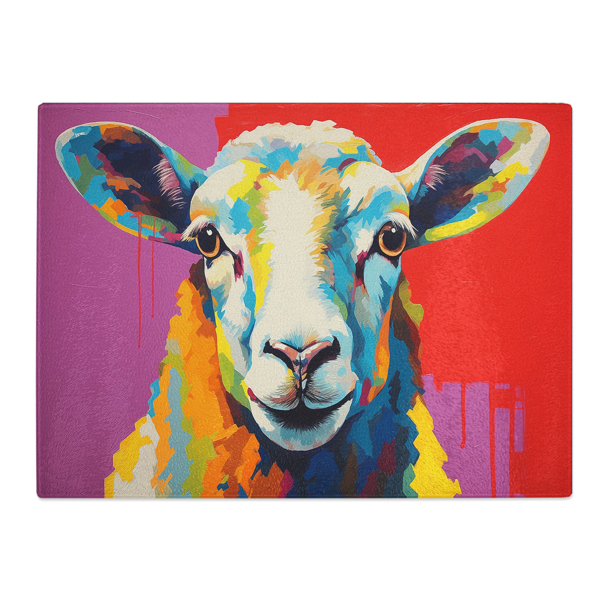 Metro Lane Ram Sheep Pop Art Glass Chopping Board | Wayfair.ie