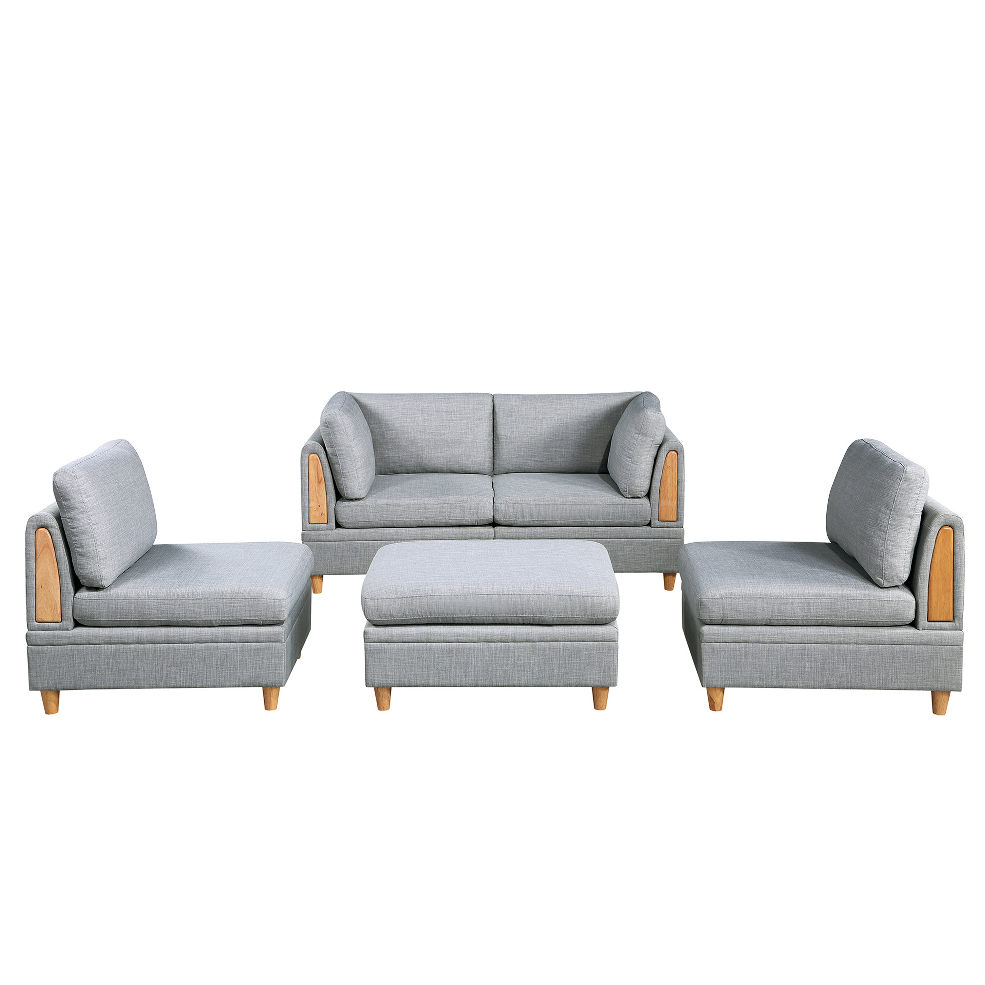 Latitude Run® Gray Furniture - 5Pc Fabric Chair & For United Home Area ...