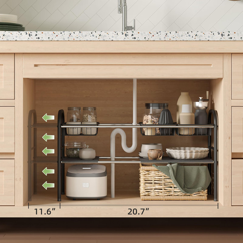 Mint Pantry® 2 Tier Expandable Cabinet Shelf | Wayfair