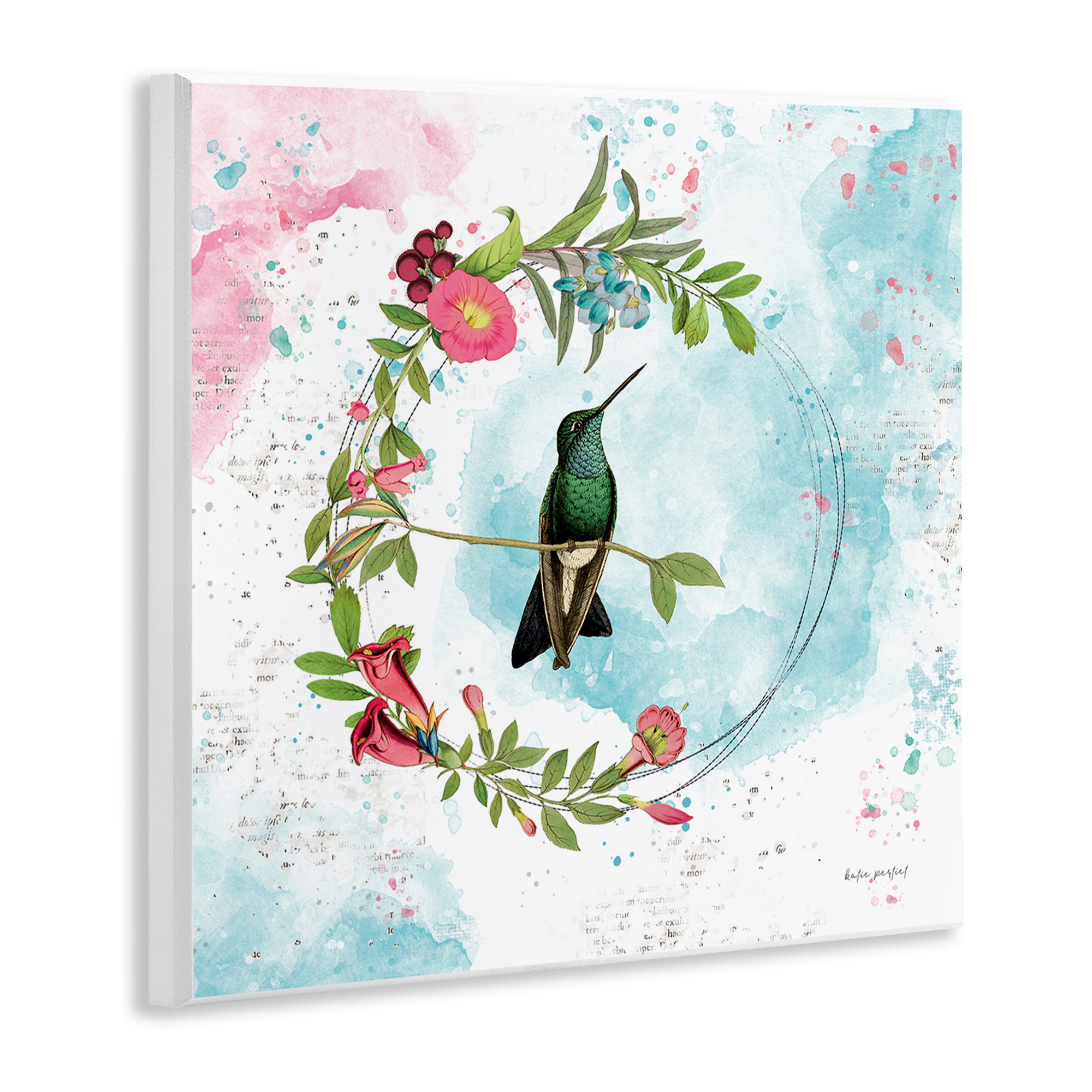 Dakota Fields Art mural Colibri dans une couronne par Katie pertiet ...