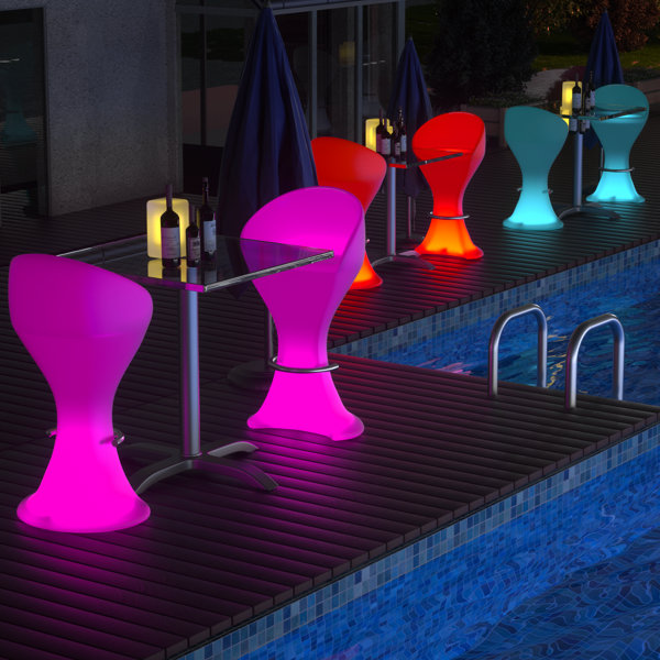 Bring Home Furniture 41" LED Light Up Bar Stool Dimmable Lighting ...