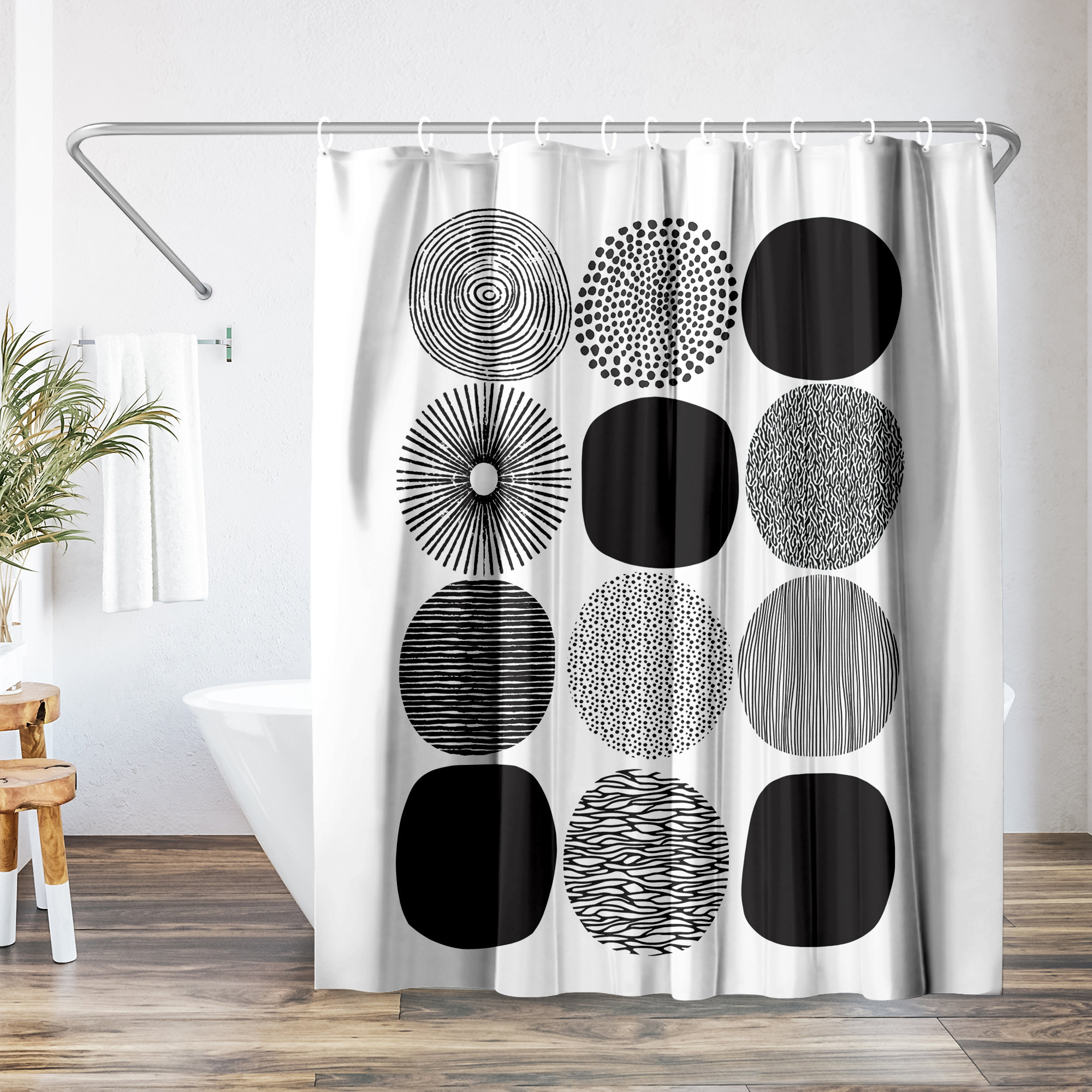 East Urban Home Americanflat 71x74 Shower Curtain - Abstract Shower ...