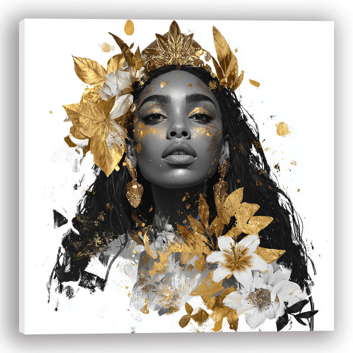Mercer41 Golden Goddess Bloom Wrapped Canvas Wall Art | Wayfair
