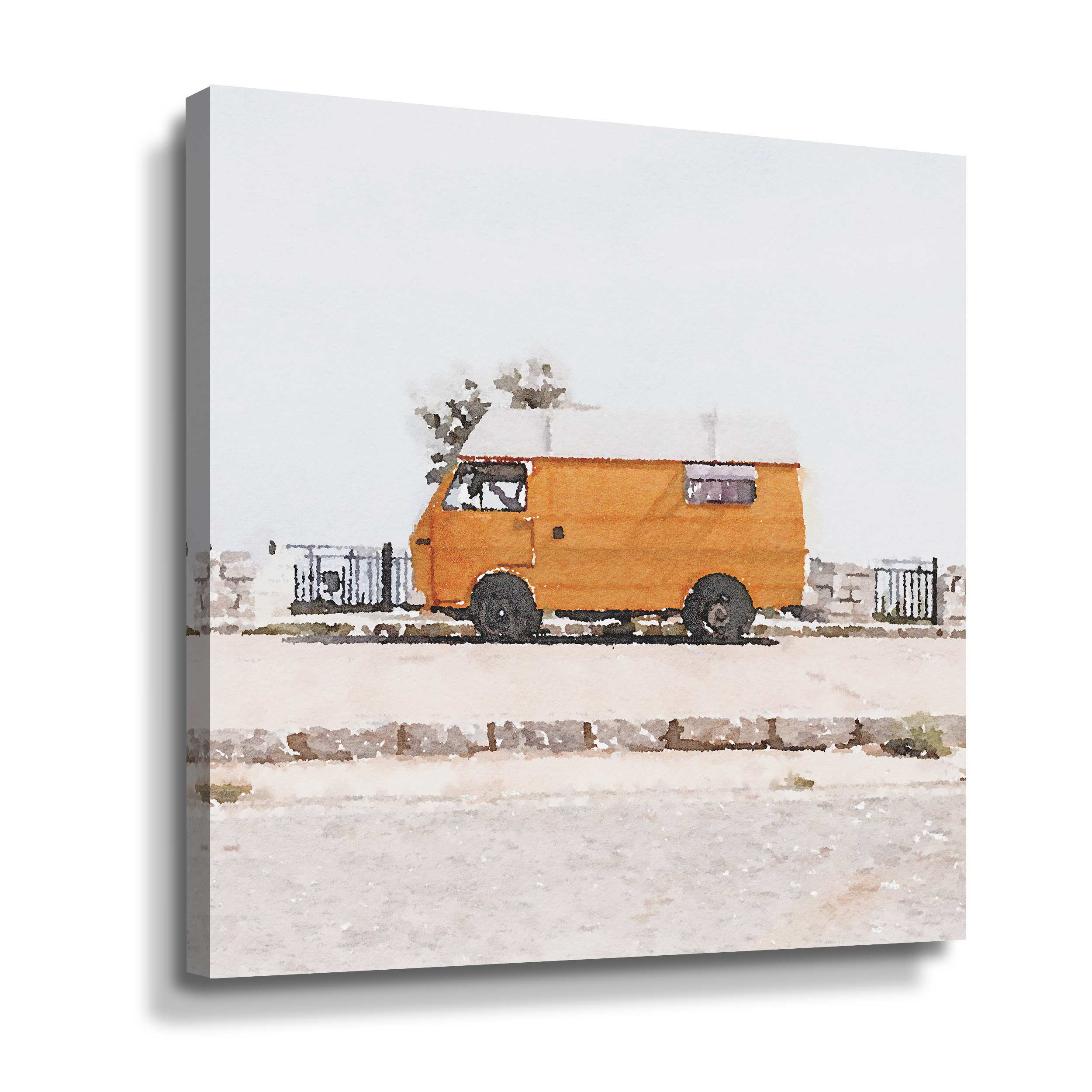 Winston Porter Orange Van - Painting on Canvas | Wayfair
