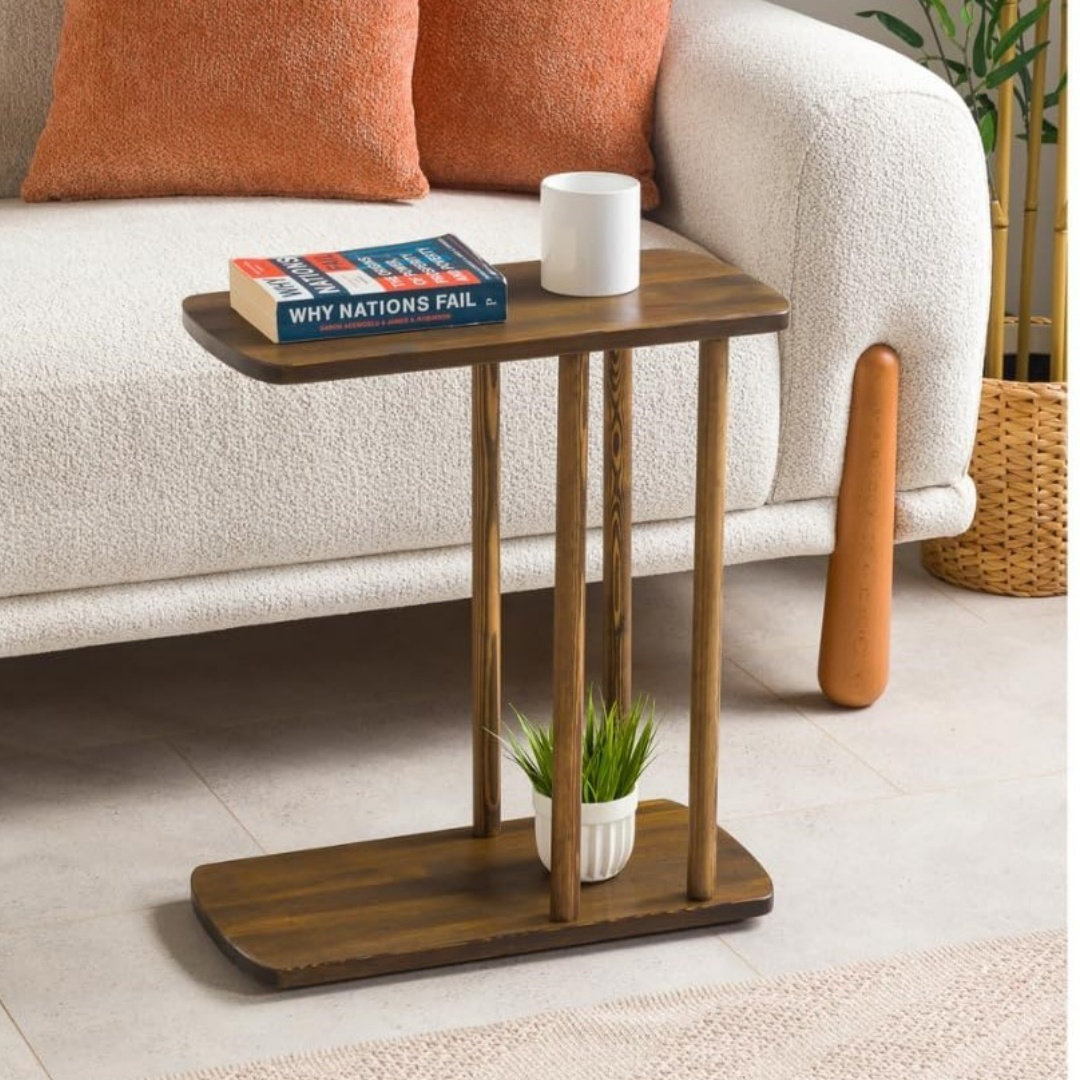 Corrigan Studio C-Shaped Solid Wood End Table,Side Table For Couches ...