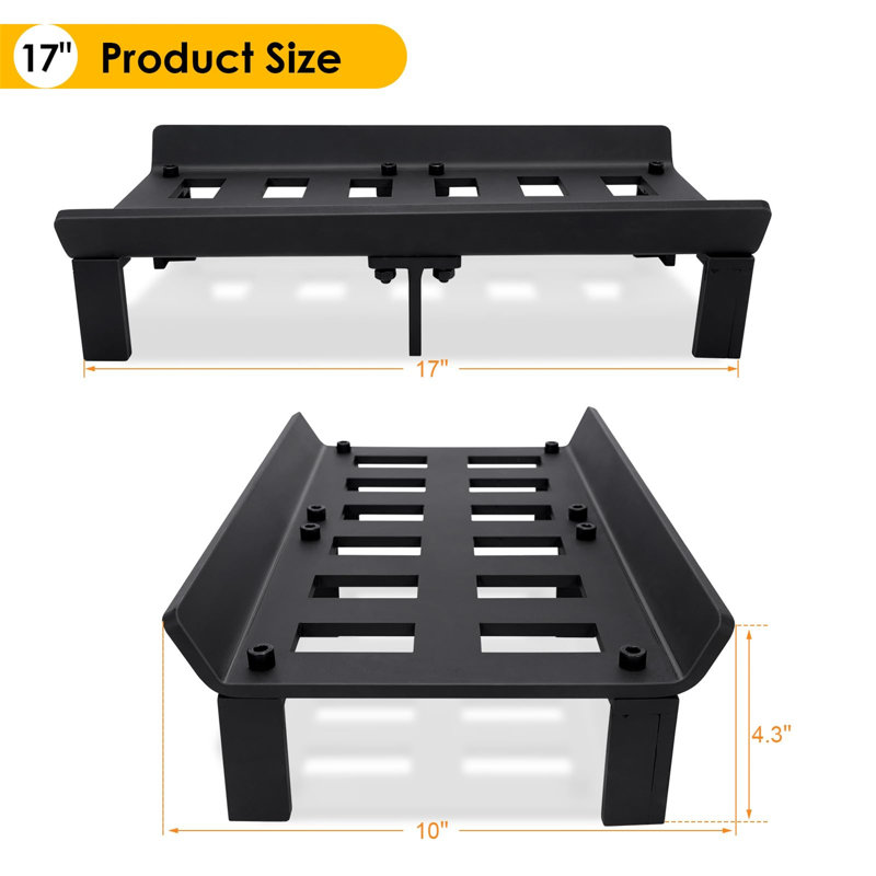 Latitude Run® Heavy Duty Wood Stove Grate, Wood Burning Wrought Iron ...