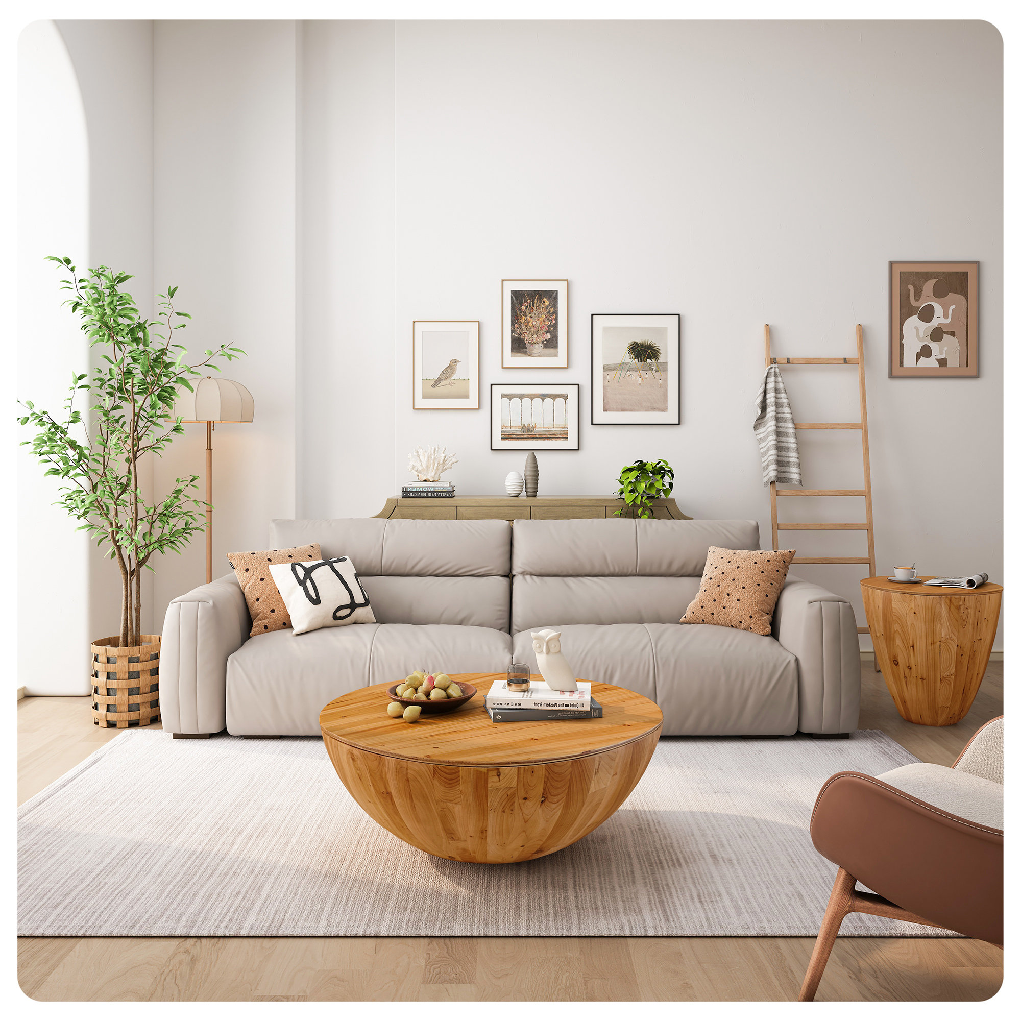 Foundry Select Vintage Style Bucket Shaped Coffee Table | Wayfair