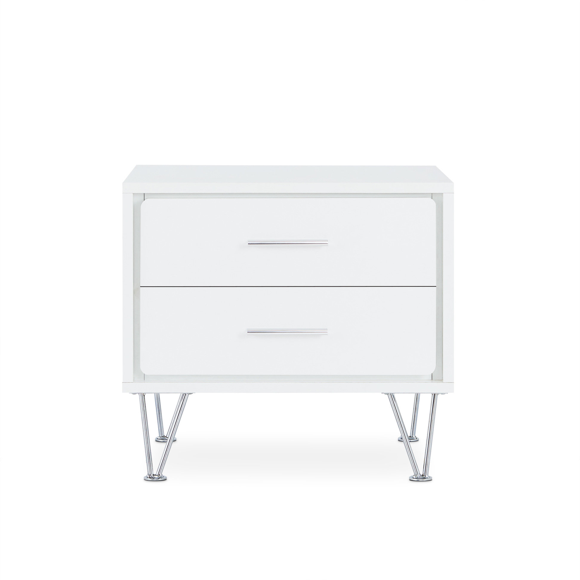 George Oliver 2 Table In White, Wooden Case-frame And Metal Leg White ...