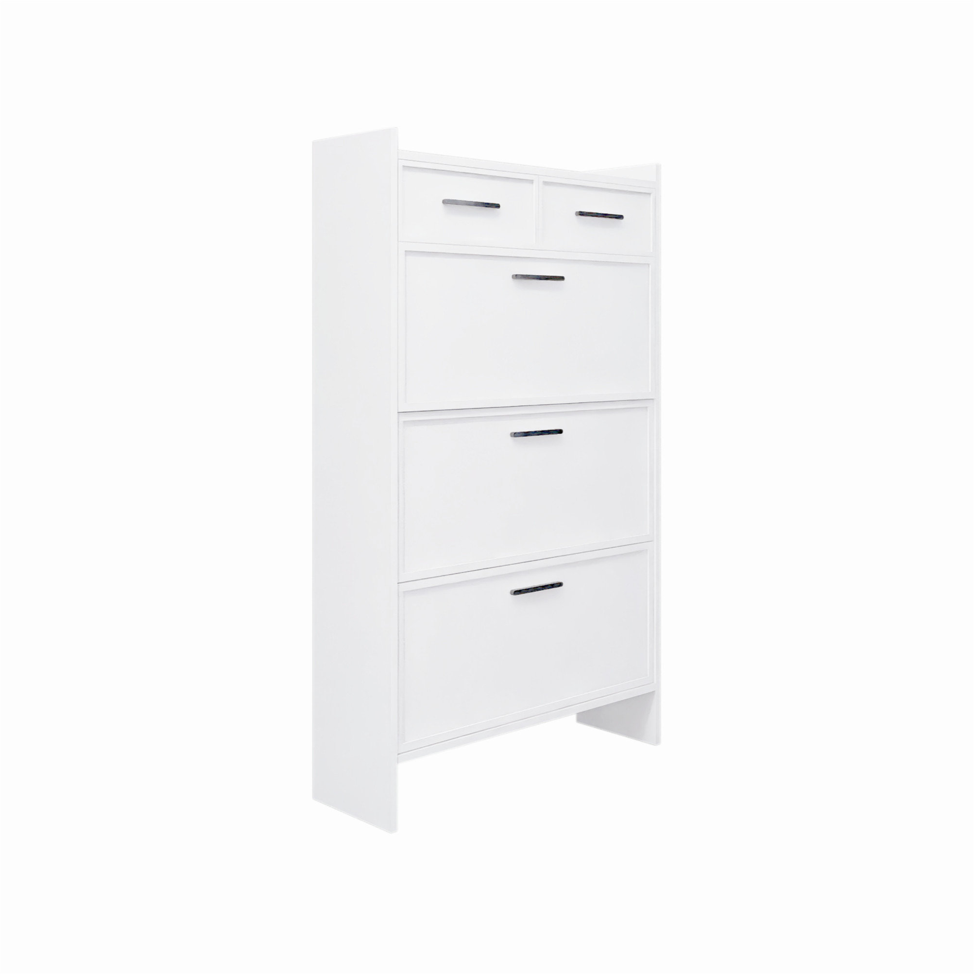 Orren Ellis 12 Pair Shoe Storage Cabinet with 3 Door and 2 Drawers,Open ...