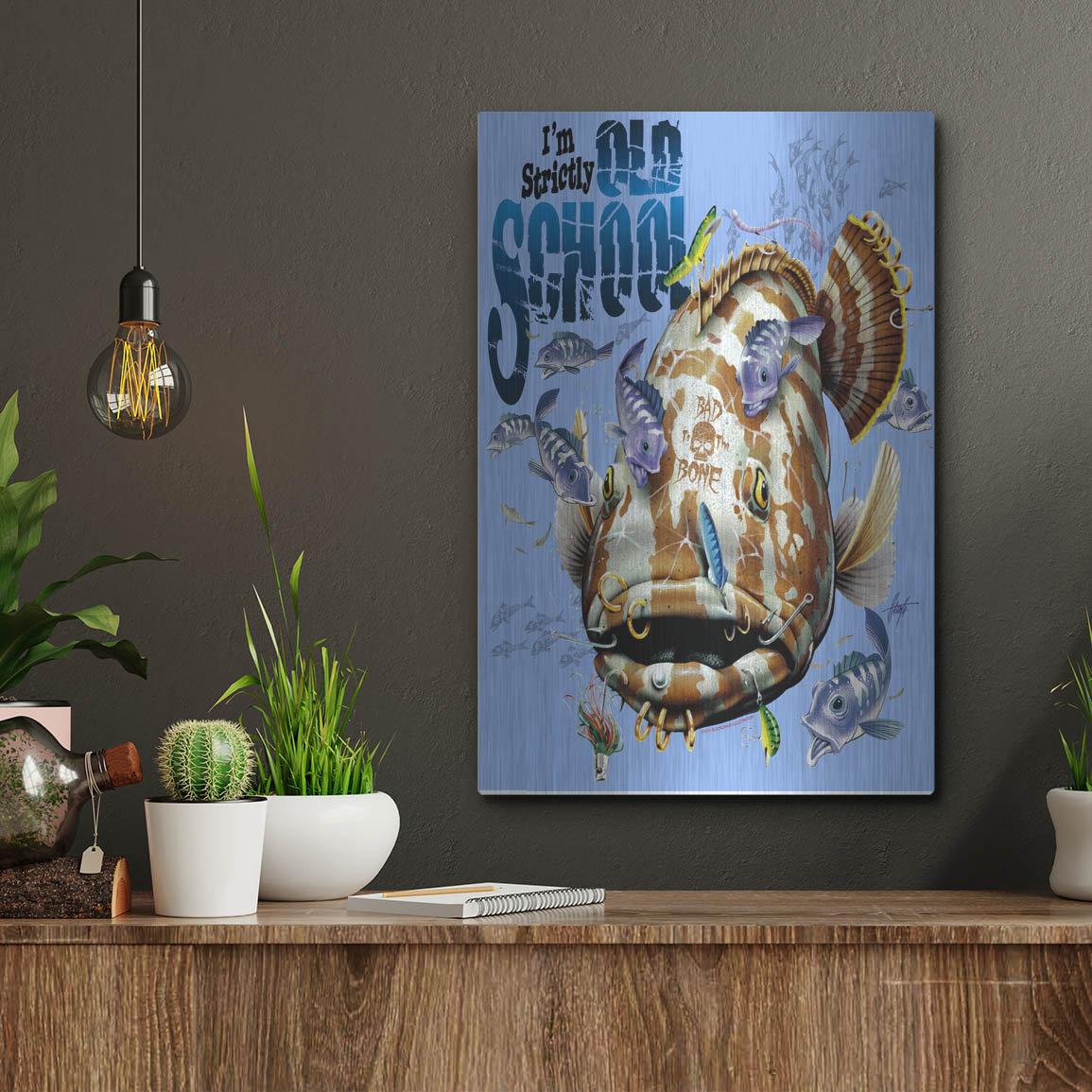 Luxe Metal Art " Old School Grouper " by James Mazzotta | Wayfair