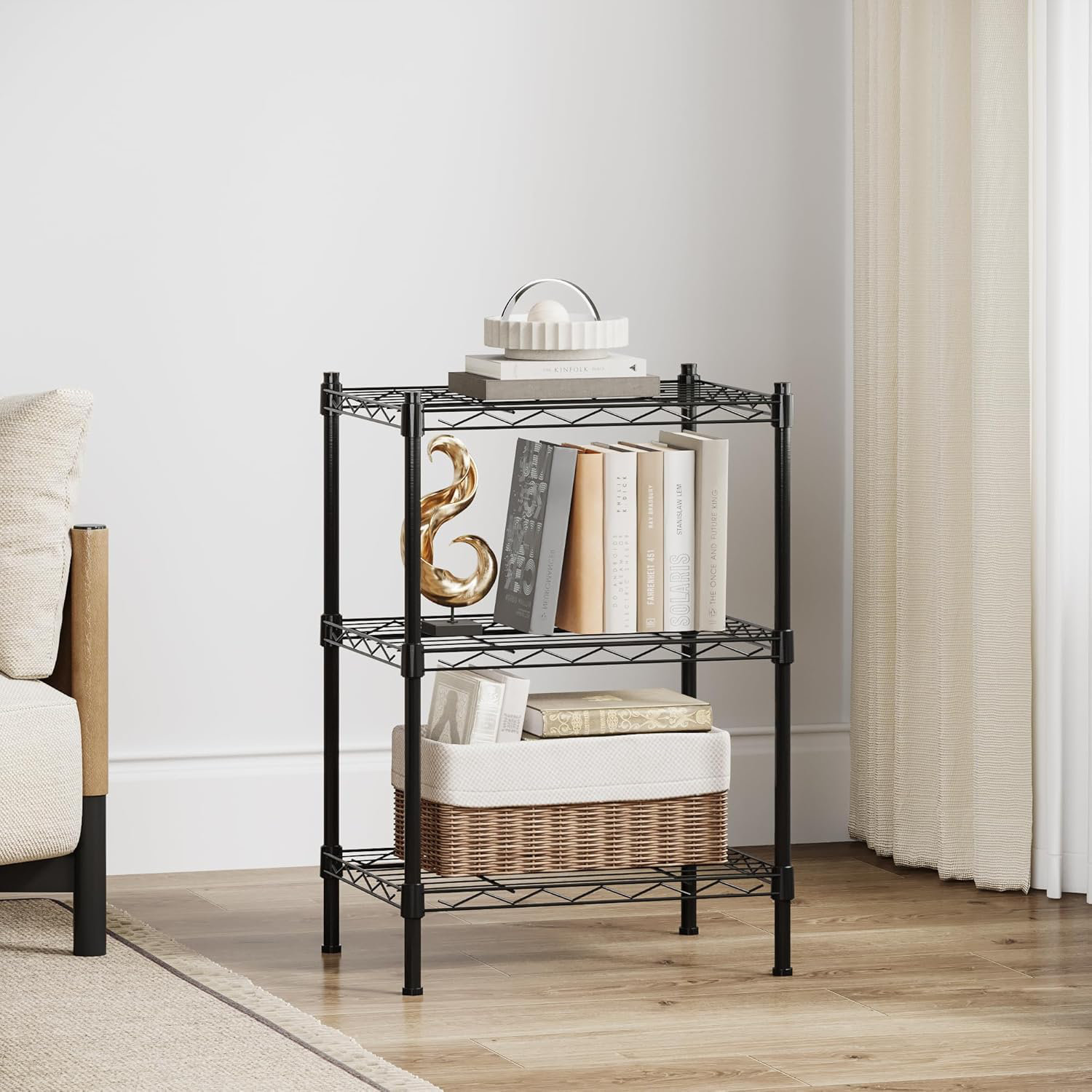 Latitude Run® Storage Wire Shelving, 3-Tier Metal Storage Rack ...