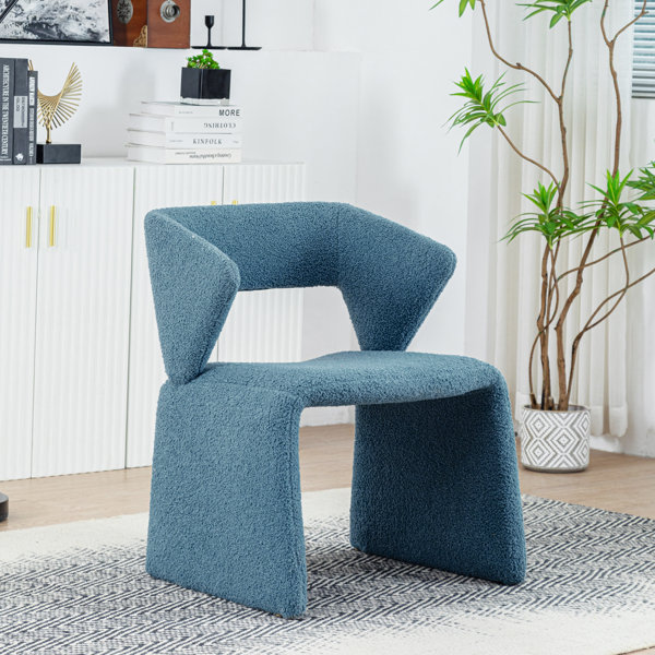 Latitude Run® Kenidee Modern Sherpa Accent Chair, Teddy Upholstered Arm ...