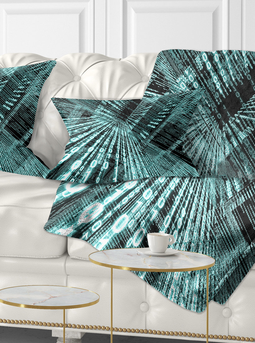 Design Art Binary Code - Abstract Printed Pillow | Wayfair