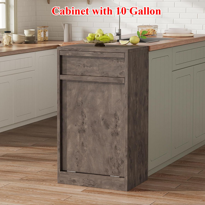 Yesurprise Trash Cabinet Tilt Out Single Door | Wayfair