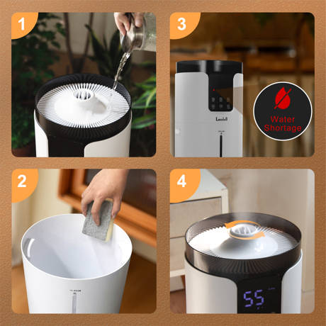 LACIDOLL 4.2 Gallons Cool Mist Ultrasonic Whole House Humidifier with ...