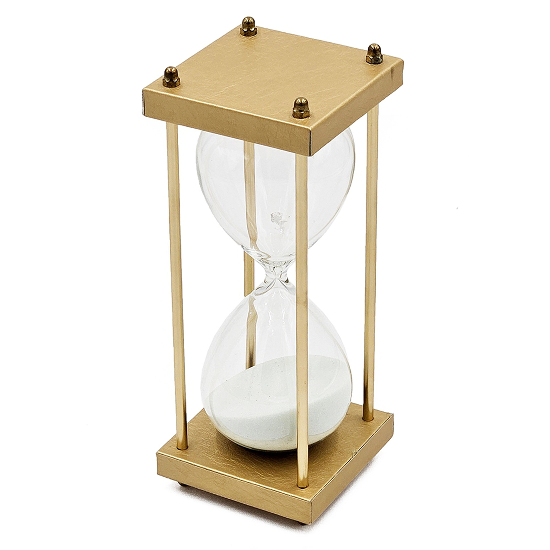 Latitude Run® 4.3x4.3x12" Wooden-Framed White Hourglass | Wayfair