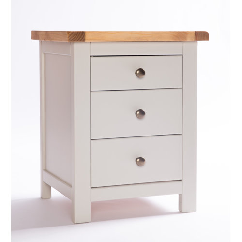 August Grove Persephone 3 Drawer Bedside Table & Reviews | Wayfair.co.uk