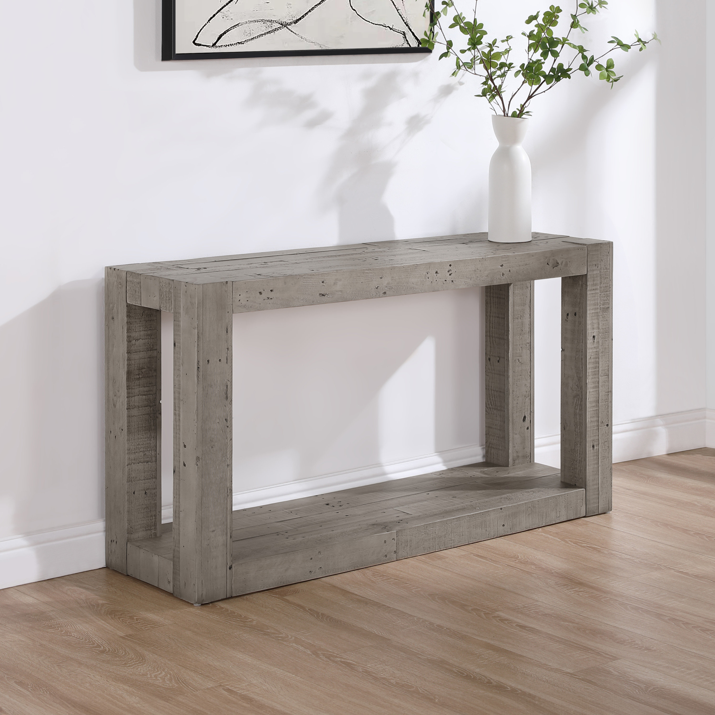 Millwood Pines Dajonae 54" Solid Wood Reclaimed Pine Console Table ...