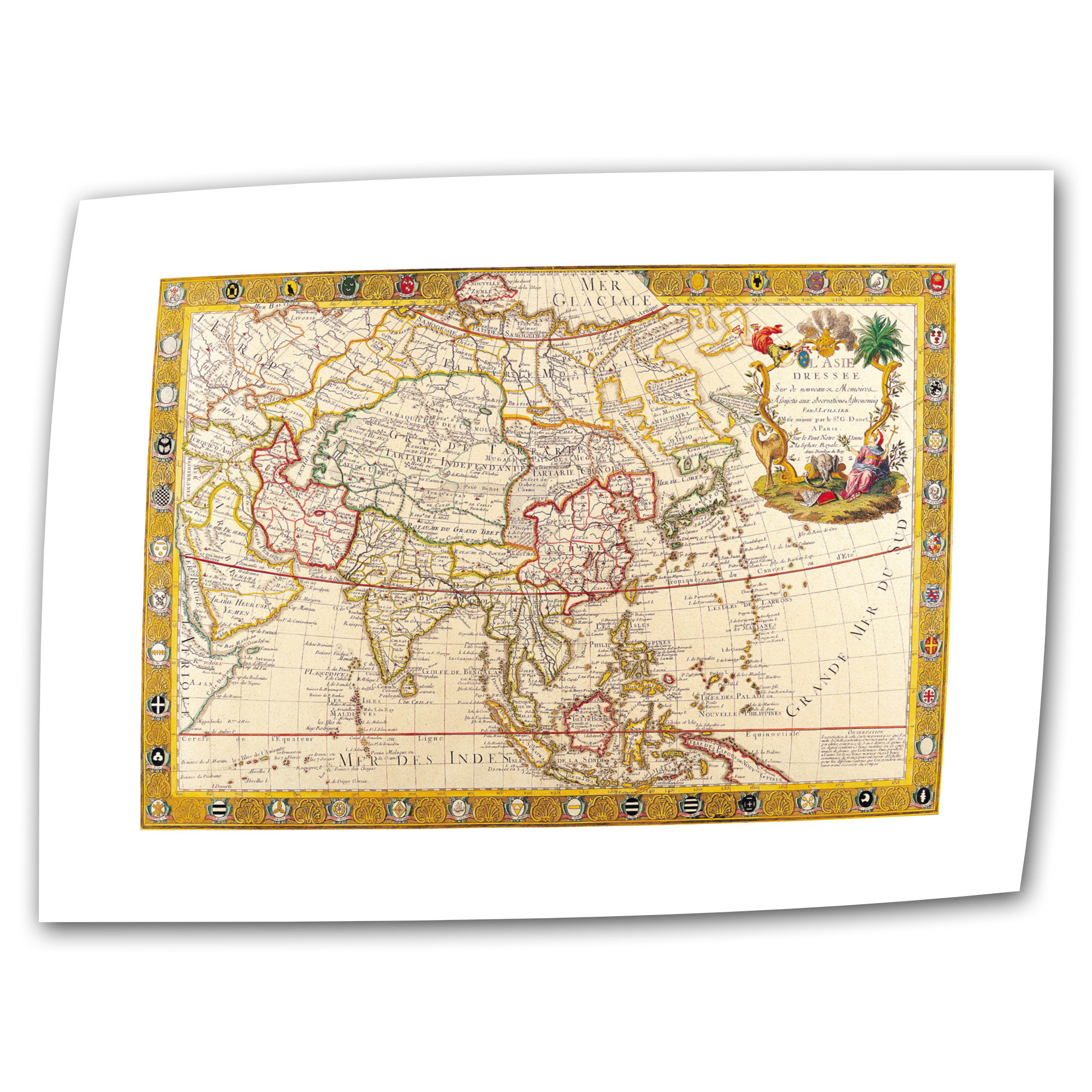 Fleur De Lis Living Antique Maps 'Map of Asia' by Guillaume Danet ...