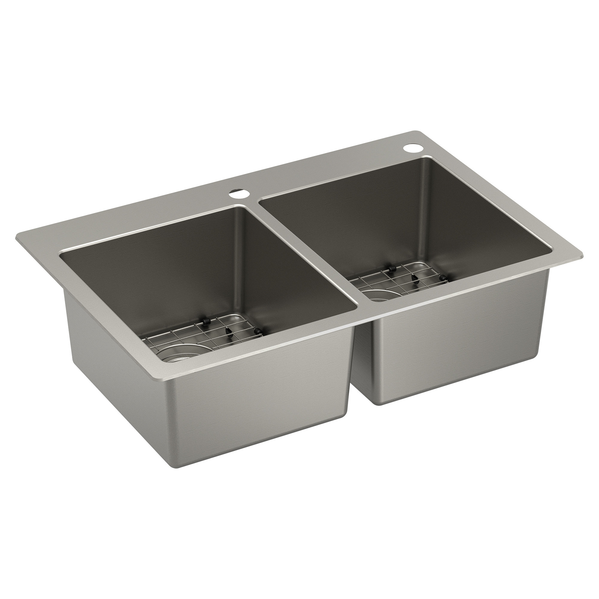 Moen Prep 1800 Series Stainless Steel Dual Mount 33" x 22" Double Bowl ...