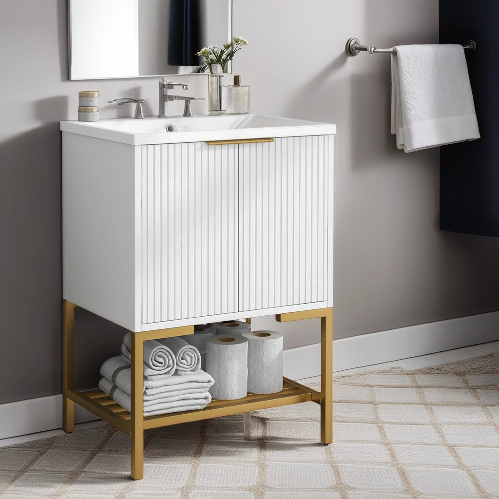 Mercer41 Ensemble de meuble-lavabo simple 24 po avec comptoir en céramique Eslet - Wayfair Canada