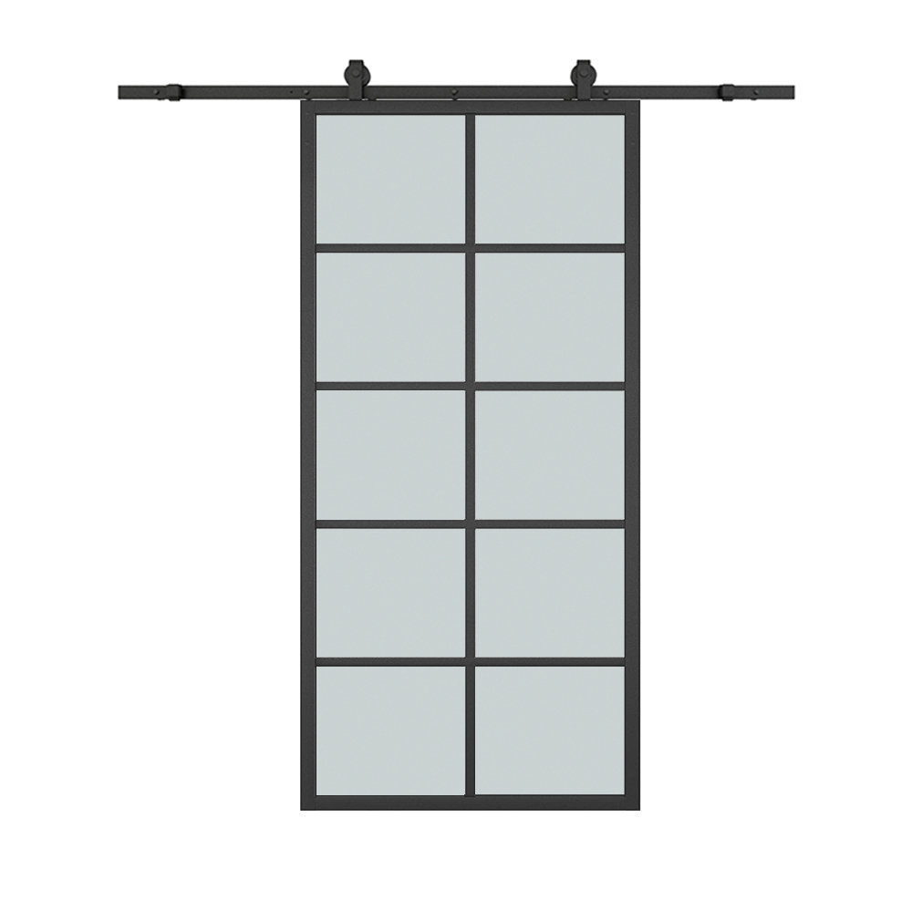 Calhome Glass Barn Door with Installation Hardware Kit & Reviews | Wayfair
