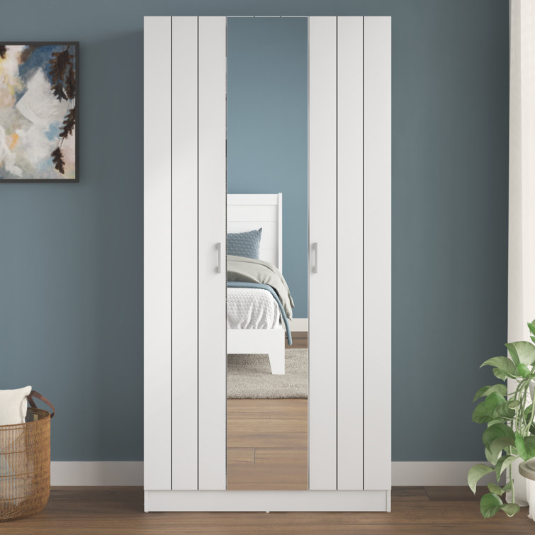 DONNA 3 Door Wardrobe Mirror with Groove Line | Wayfair.co.uk