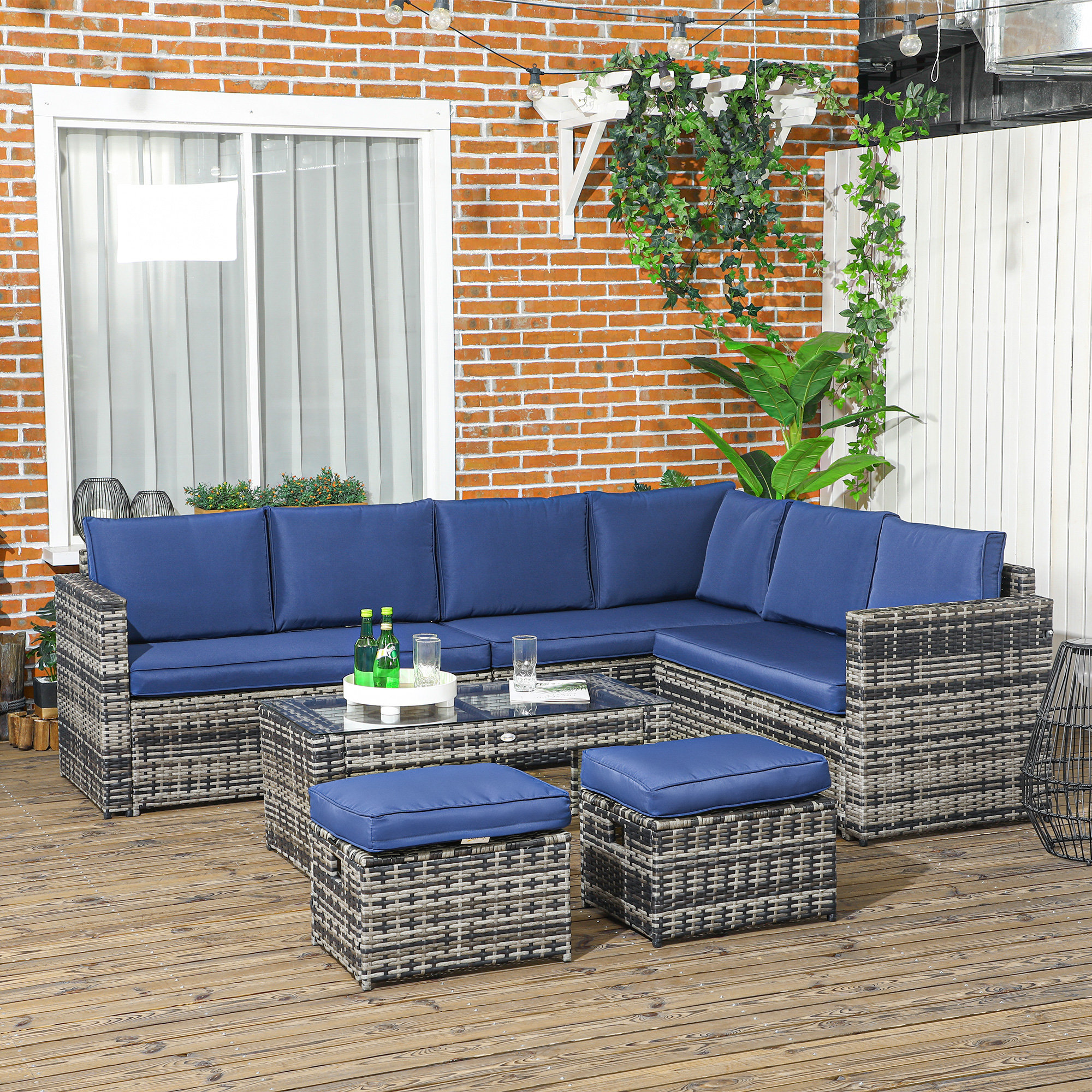 Latitude Run® Byblos 8 - Person Outdoor Seating Group with Cushions ...