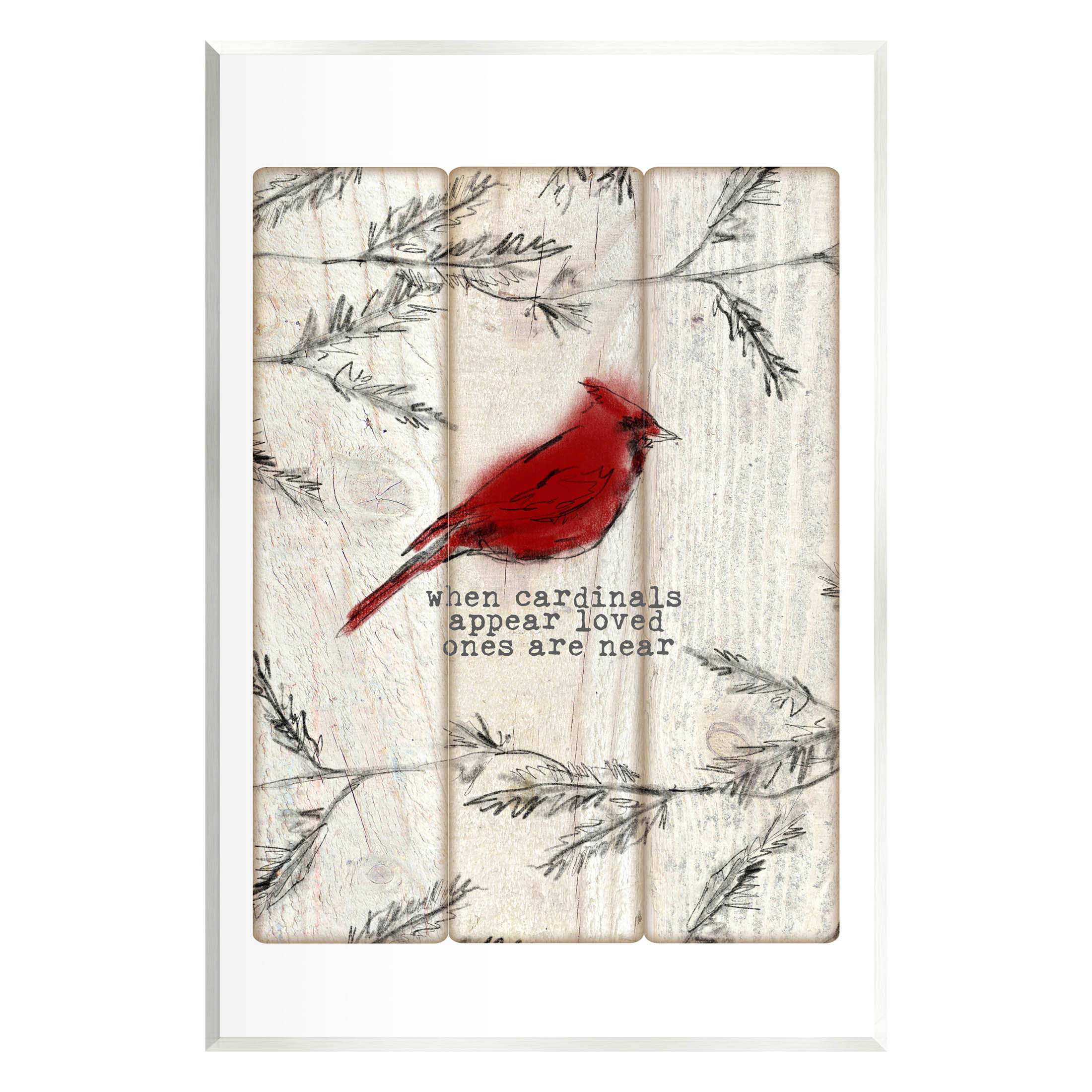 Stupell Industries Cardinals Appear Loved Ones Near Phrase Canvas Wall ...