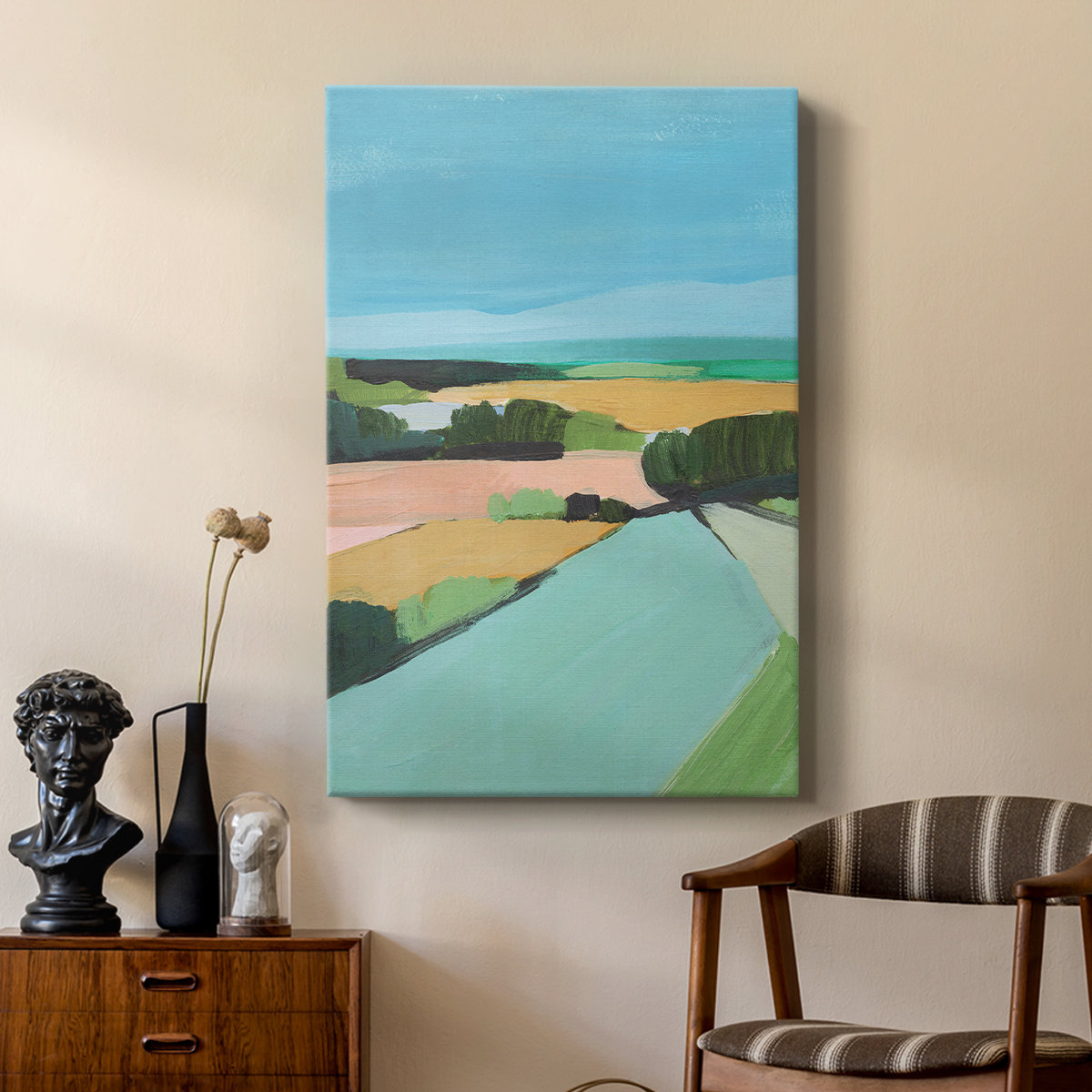 Ophelia & Co. Bright Coloured Countryside II -Custom Wrapped Gallery ...